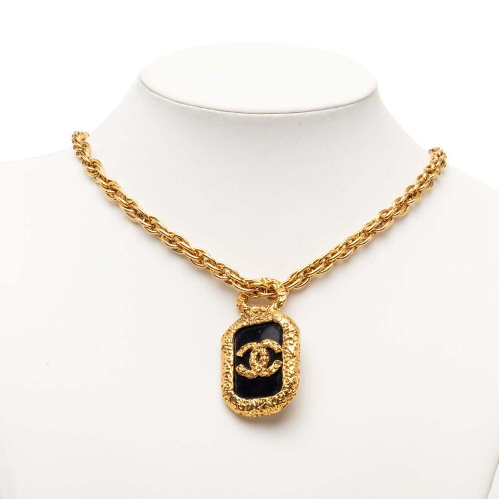 CHANEL | Jewelry | Chanel Coco Mark Logo Plate Chain Pendant Necklace ...